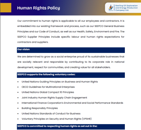 HR Policies | Sterling Oil Exploration and Energy Production