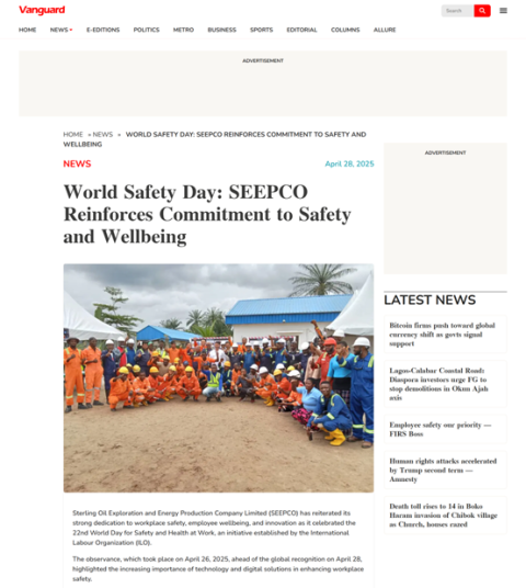 SEEPCO workers mark World Safety Day, reiterate commitment to safety ...
